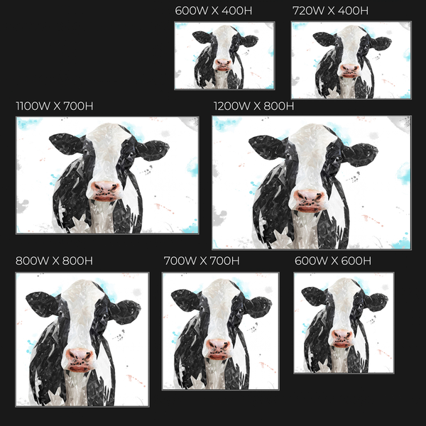 "Harriet" The Holstein Cow Glass Wall Art | Andy Thomas Artworks - Andy ...
